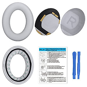 ELZO Replacement Earpads Compatible for Bose NC700/Bose QuietComfort Ultra, Premium Softer Leather Cushions, High-Density Noise Cancelling Foam (Silver)