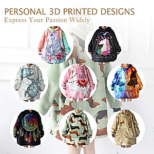 Sleepwish Fleece Wearable Blanket with Sleeves Cute Dachshund Sherpa Blanket Sausage Dog Green Hooded Blankets Comfy Blanket Sweatshirts for Teen Girls Boys