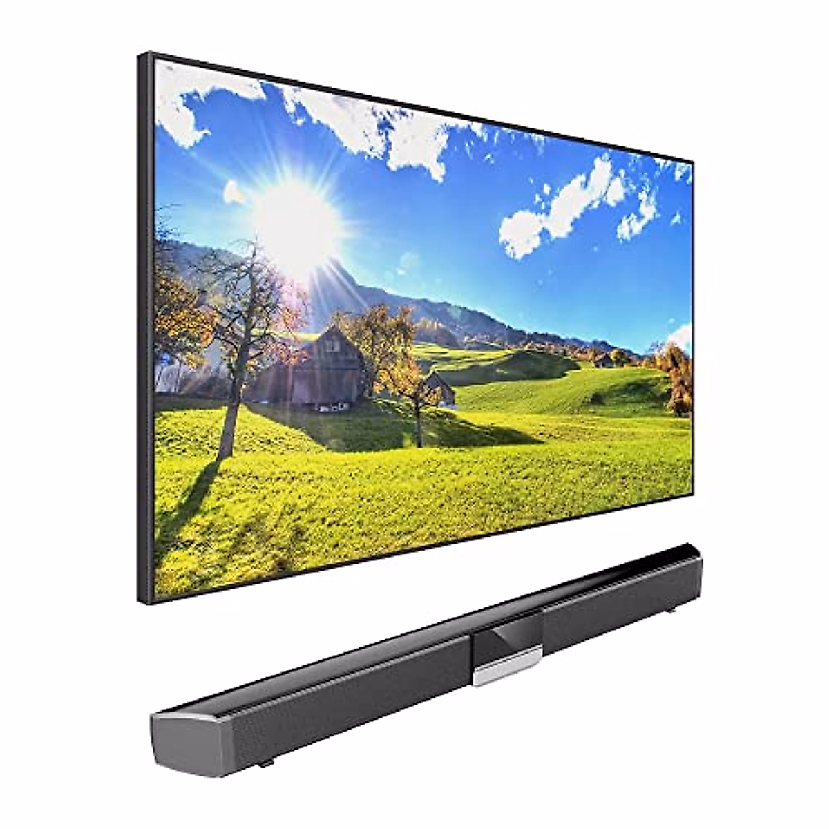 KUVAVISION True 1500 Nits 49 Inch 4K UHD HDR Full Shade Sun Readable Smart Outdoor TV with HDMI, USB, WiFi, 40W Sound Bar and Wall Mount, Black