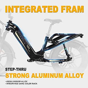 FREESKY Electric Bike for Adults 1200W Motor 48V 20AH Removable Battery Step-Thru up to 28+MPH&90Miles Ebike, 4.0×20” Fat Tires Electric Bicycle with Rear Basket(Latest Release)