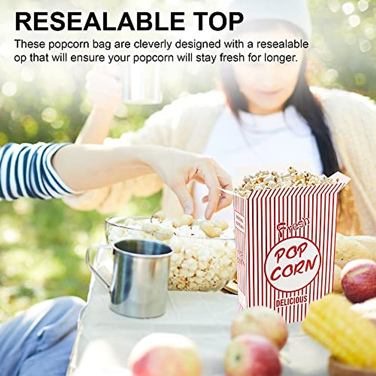 MT Products Popcorn Boxes for Party - 2.8 oz. (Pack of 50) - #4 Popcorn Buckets With Close Top - Great for Movie Theater, Circuses, and Stadium
