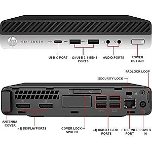 HP EliteDesk 800 G3 Mini Desktop PC High Performance Intel i5-6500 up to 3.60GHz 16GB 256GB NVMe SSD Built-in AX200 Wi-Fi 6 BT Wireless Keyboard and Mouse Win10 Pro (Renewed)