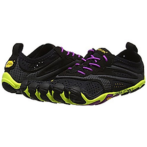 Vibram Women's FiveFingers, V-Run Running Shoe, Black/Yellow/Purple, 9.5-10 M US