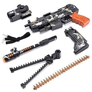 Gun Toys for Boys Combat Military Mission Machine Gun Toy with LED Flashing Lights and Sound Effects for Kids Playing