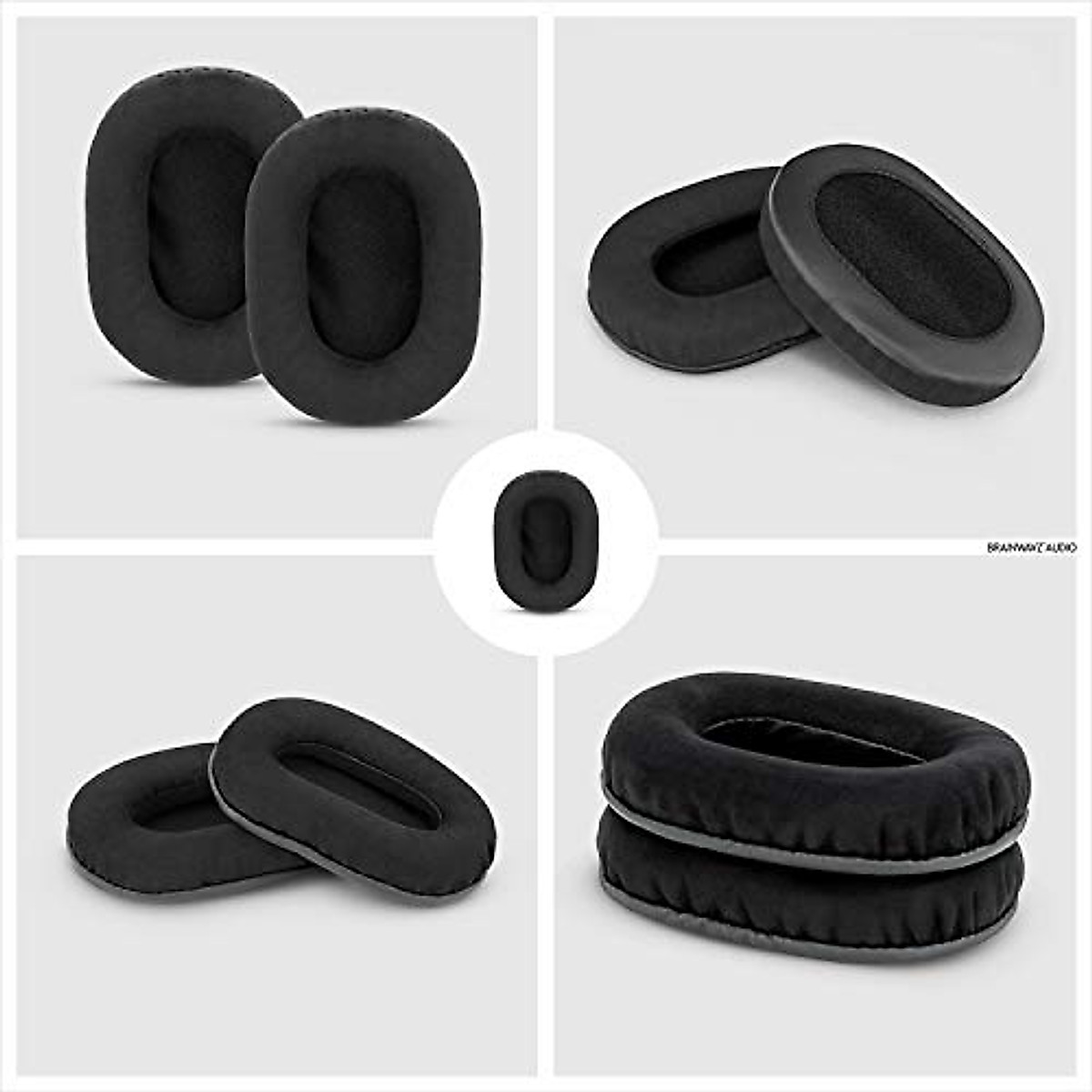 BRAINWAVZ Replacement Micro Suede Earpads for Sony MDR 7506, V6, CD900ST, Memory Foam Ear Pad & Suitable for Other On Ear Headphones, Micro Suede Black