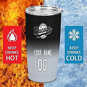 Custom Car Tumbler,Tumblers Stainless Steel 20.8oz,Personalized Baseball Cup,Sports Travel Coffee Mug,Customized Presents Gifts for Mother's Day Friends Fan Players Coach Lovers,Custom Number and Name