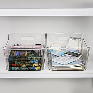 Tiawudi 6 Pack Plastic Storage Bins, X-Large Pantry Organizer, Clear Storage Containers and Organizer Bins, Multi-Use Bins for Home, Kitchen and Cabinet