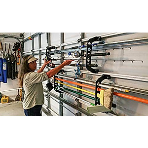 Cobra Storage Garage Door Fishing Rod Holder Rack - 21" (21 inch (4 panel garage doors))