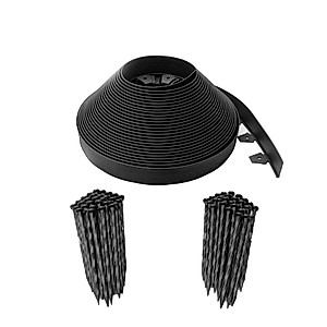 EasyFlex 2.5" Tall Wall No-Dig Landscape Edging Kit - 100 Foot, Black