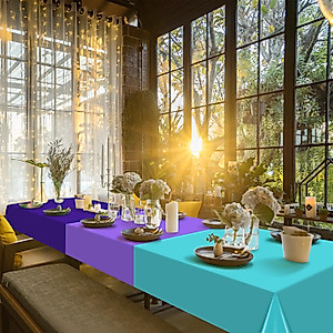 6 Pack Mermaid Tablecloth, Blue Purple Princess Tablecloths, Disposable Mermaid Plastic Rectangle Table Covers for Girl Birthday, Baby Shower, Wedding and Ocean Themed Party Decorations 54 x 108 Inch