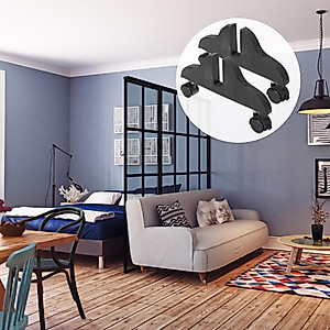 SEWACC 2pcs Plastic Room Divider Stand Folding Privacy Screen with Wheels Screen Panel Feet Screen Partition Base Support Holder Bracket for Home Office Black