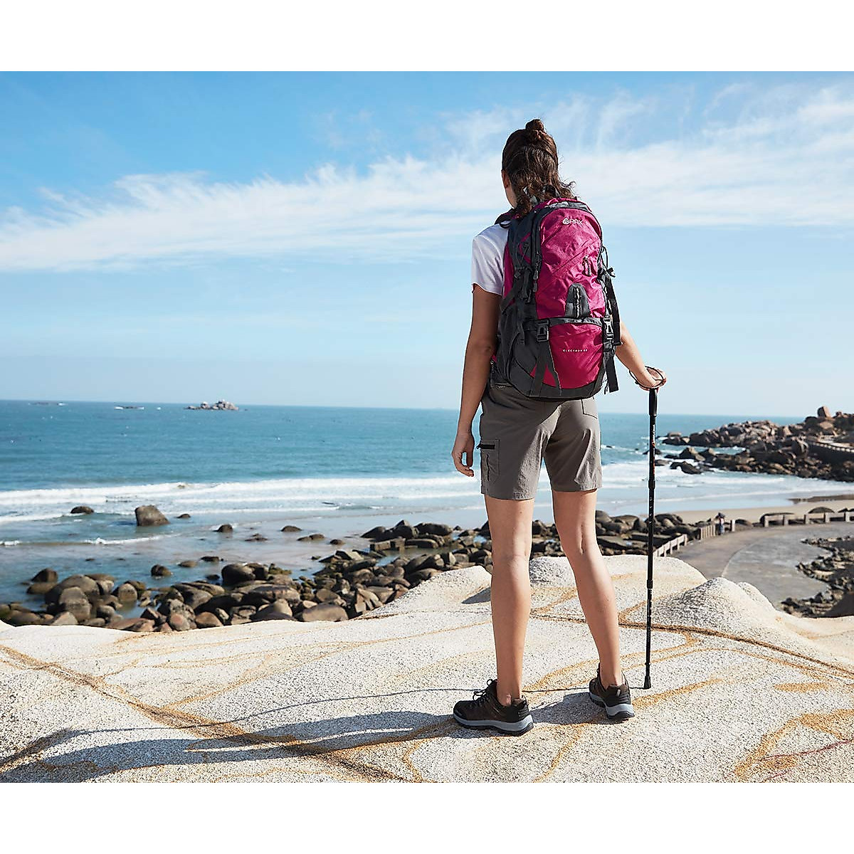 VAYAGER Women's Hiking Cargo Shorts Quick Dry Lightweight Stretch Shorts Golf Fishing Outdoor Casual Shorts Black X-Large