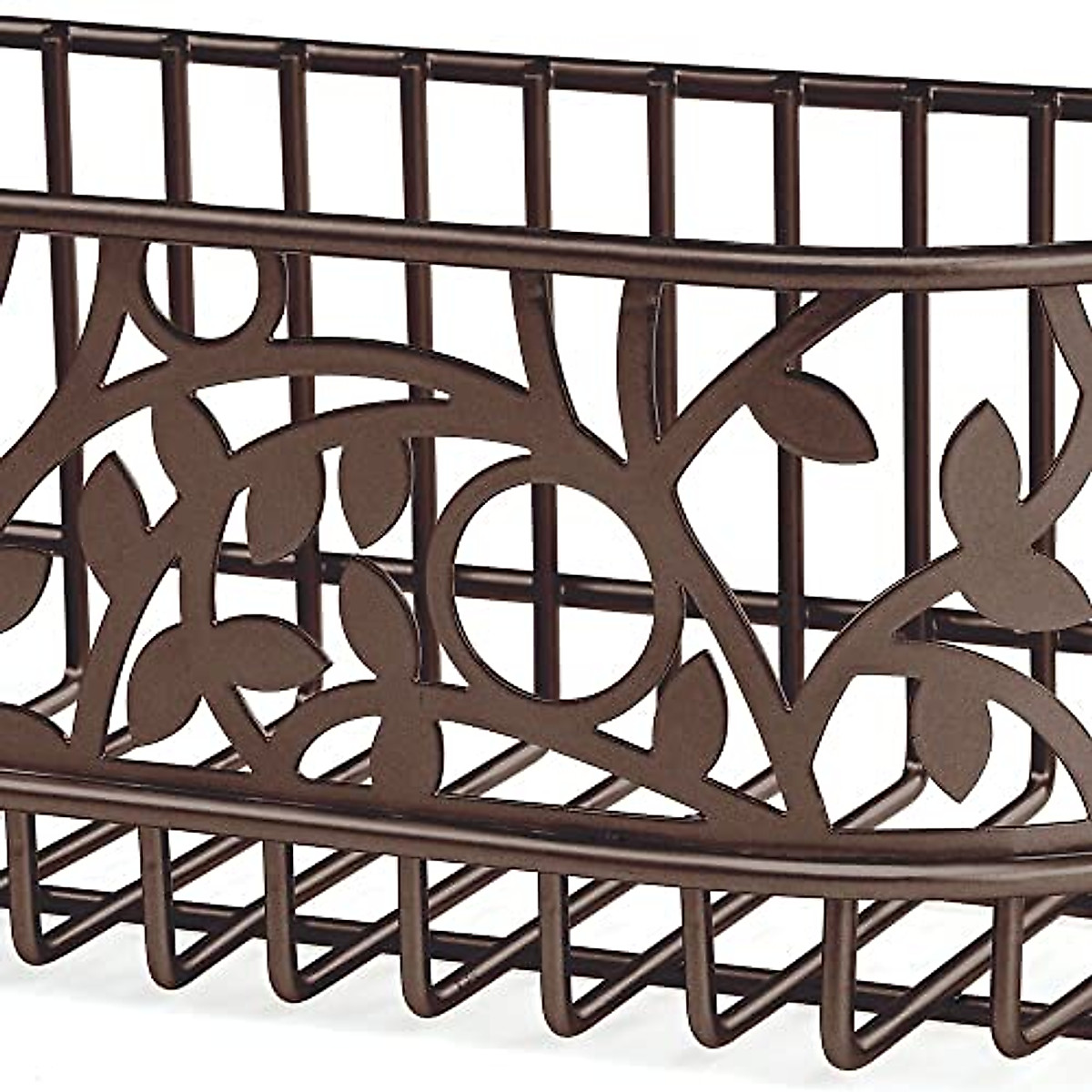 mDesign Bathroom Over the Cabinet Door Hair Care & Styling Tool Organizer Storage Basket for Hair Dryer, Flat Iron, Curling Wand, Hair Straighteners, Brushes - Bronze