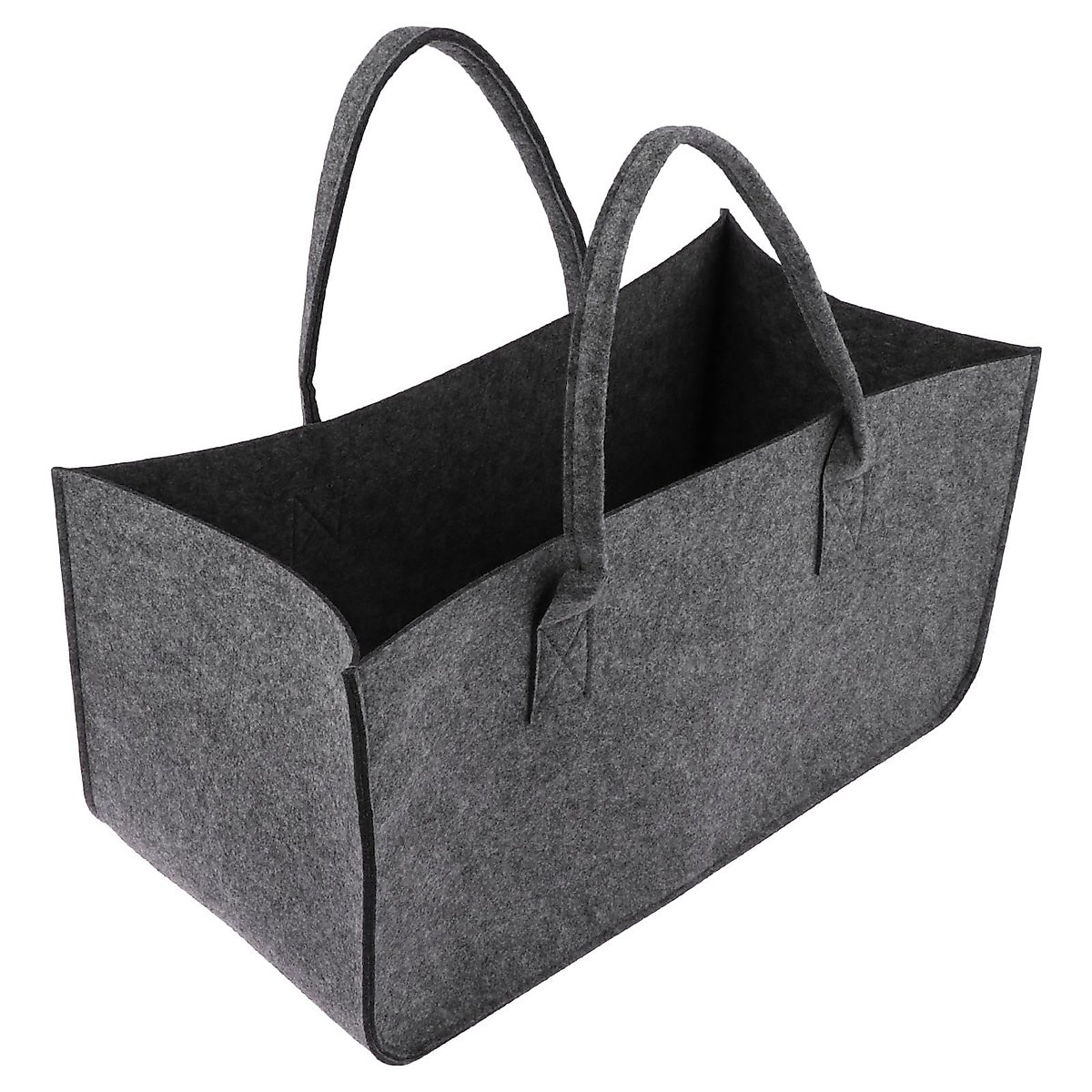 Felt Folding Storage Bin Collapsible Storage Basket 20x10x10" Large Rectangle Shelf Organizer Box for Keepsake Toy Wardrobe Bookshelf Office , dark gray
