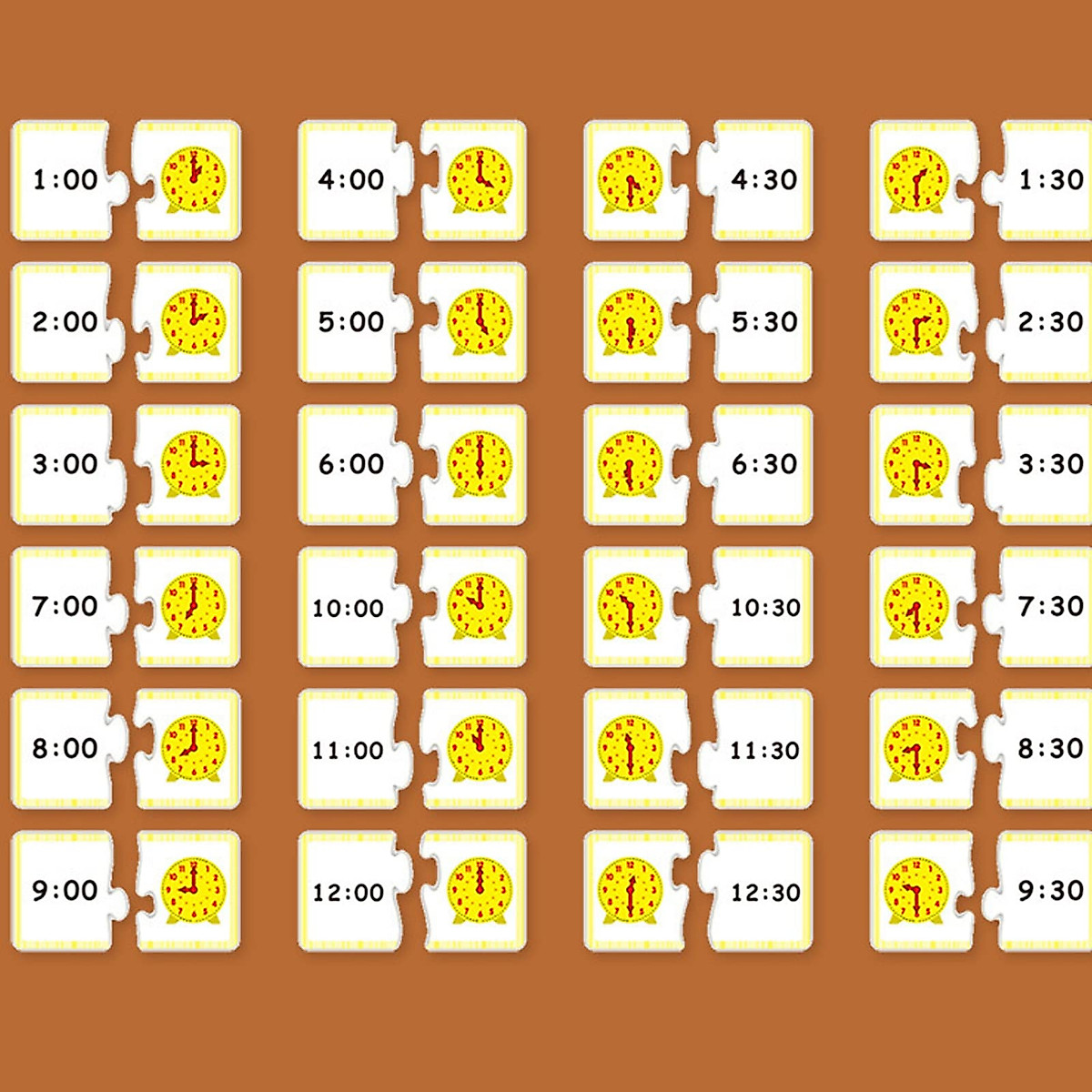 VBESTLIFE Kids, Educational Learning Teaching Clock Toy Gift with 3 Dices 24 Cards Teaching Clocks for Kids Early Development & Activity Toys