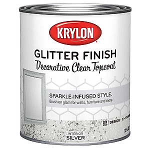 Krylon K03911000-14 Glitter Finish Quart, Metallic, 32 Fl Oz (Pack of 1), Silver