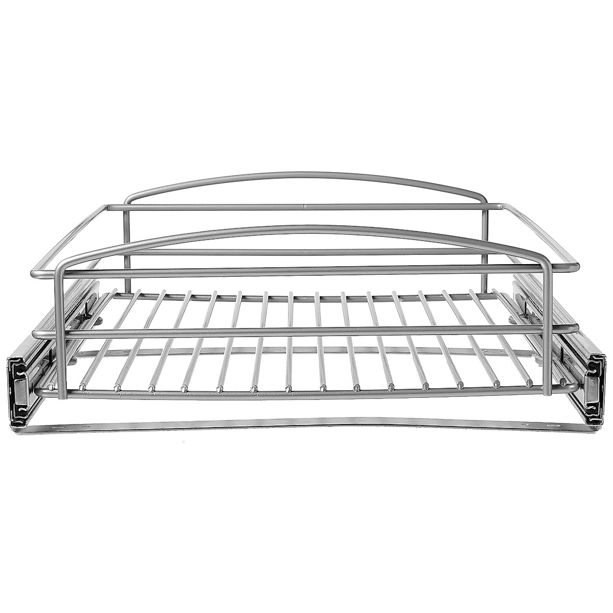 Knape & Vogt RS-MUB-14-FN 5 in. H x 15 in. W x 20 in. D Multi-Use Basket Silver Pull Out Cabinet Organizer, Frosted Nickel