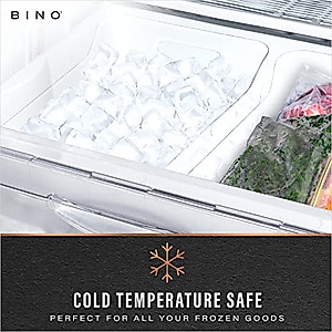 BINO | Plastic Organizer Bins, Large - 4 Pack | The SOHO Collection | Multi-Use Organizer Bins | Pantry Organizer & Freezer Organizer Bins | Plastic Storage Containers | Bins for Home & Kitchen Org