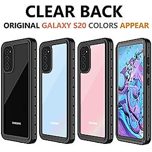 ANTSHARE for Samsung Galaxy S20 Case Waterproof, Built-in Screen Protector Heavy Duty Full Body Protective Shockproof Dustproof IP68 Underwater Clear Phone Case for Galaxy S20 6.2 inch