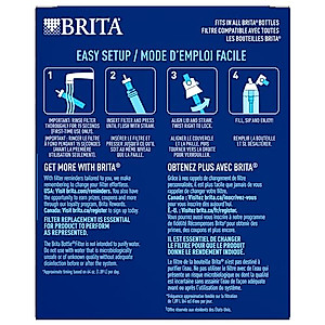 Brita Water Bottle Replacement Filters, BPA-Free, Replaces 1,800 Plastic Water Bottles a Year, Lasts Two Months or 40 Gallons, Includes 6 Filters, Kitchen Essential