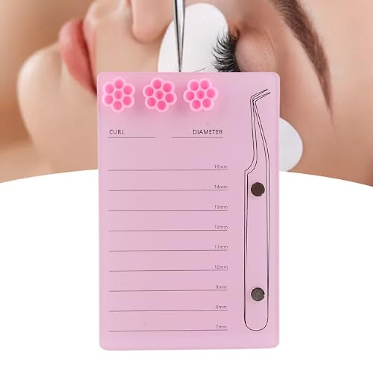 3 in 1 Eyelash Extension Tray, 7-15mm Acrylic False Lash Tray Eyelash Extension Holder Eyelashes Display Strip Lash Pallet with Magnetic Suction Holes for Eyelash Training Institutions