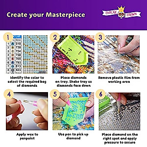 CHALKY CROWN 2 Pack 5D Diamond Painting Kits for Adults - Gem Art Diamond Paintings Packs Diamond Arts Kits Paint By Diamonds - DYI Diamond Art Painting Diamond Painting Kits for Beginner (12x16 Inch)