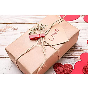 10 Pack Brown Gift Boxes, 9.45x6.5x4 Inches Kraft Paper Boxes with Lids for Valentine's, Birthday party, Wedding, Cupcake Boxes, Easy Assemble Bridesmaids Proposal Boxes, With 66ft Twine