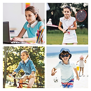 Cute Neck Fan for Kids, Teens, Women, Personal Fans Blow Cold Air for Girls Boys 4-14, Battery Rechargeable,Ultra Quiet Bladeless Turbo, 3 Speeds Portable Fan Hand Free, White