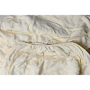 Linteum Textile Premium Jersey Knit Baby Crib Fitted Sheet, 100% Cotton (1, Beige)