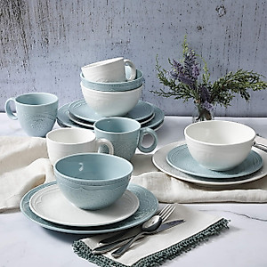 Gibson Elite Alemany 16 Piece Dinnerware Set, Aqua