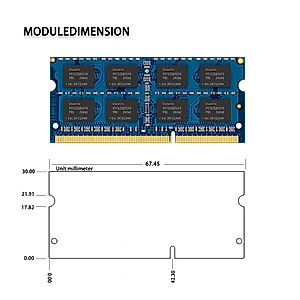 DUOMEIQI Ram DDR3 8GB Kit (2 X 4GB) PC3-8500 PC3 8500S DDR3 1066MHz SO-DIMM CL7 204 Pin 1.5v 2RX8 Sodimm DDR3 Non-ECC Unbuffered Notebook Memory Laptop RAM Modules