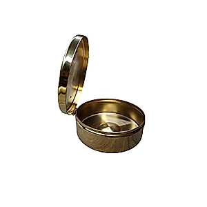 Christian Brands Brass IHS Hospital Communion Pyx, Religious Church Goods, 3 14 Inch, Gold