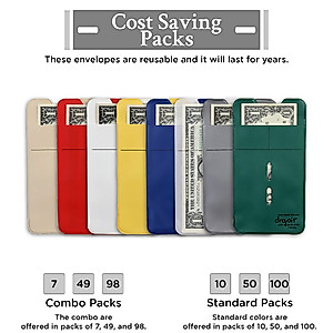 UBICON 7 Combo Reuseable Dropit Safe Envelope for Depositing of Currency and Money, Size 7, Combo