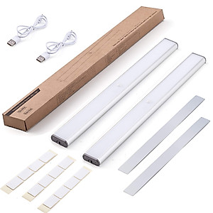 YIGER 78 LED Closet Lights (2 Pack), Under Cabinet Lighting, Rechargeable LED Night Light, Motion Activated. Ideal for Closet, Cabinet, Kitchen,Wardrobe,Cupboard,Hallway,Pantry,etc