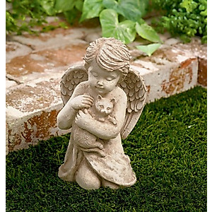 Grasslands Road Cherub with Cat, 7-Inch, Gift Boxed