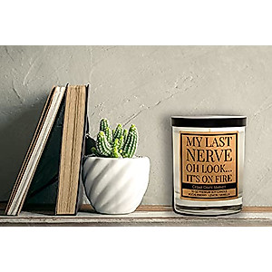 My Last Nerve - Funny Candles for Women, Funny Gifts for Women, Men, Sobriety Gifts, Funny Birthday Gifts, Best Friend Gift for Her, Him, Boyfriend, BFF Gifts, Funny Candle Gifts - Made in USA