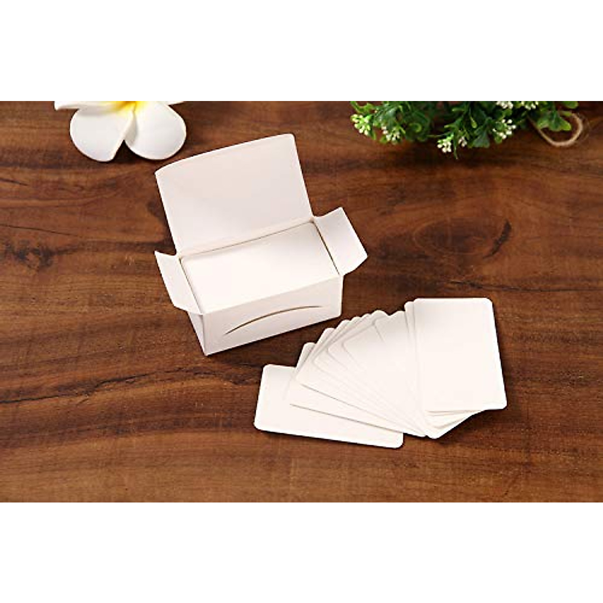 Fecedy 100pcs Blank Kraft Paper Card Word Card Message Card DIY Gift Card (White)