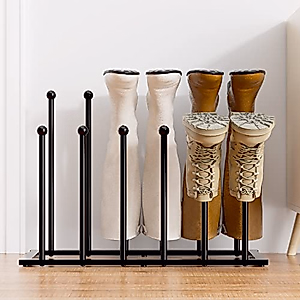 pickpiff Free Standing Shoe Racks - Black Metal Boot Rack for Dorm Room, Closet, Entryway, Bedroom, Patio Outdoor, Hallway, Black , Shoe Storage Fit for 6 Pairs