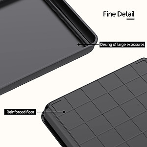 WAYNHUI Squared Plant Saucer 6/8/10/12/14/16/18/20inches Square Plastic Basin Tray Large/Small Water Receiving Tray (Black 10inch 5pack)