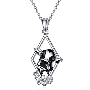 LEECCI Cow Necklace for Women 925 Sterling Silver Cow Jewelry Gifts for Women Mother