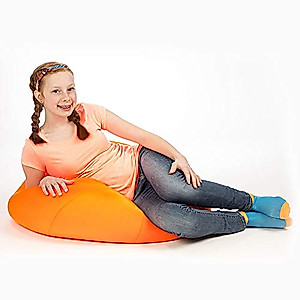 Fun and Function - Mega Mushy Smushy Bean Bag Chair - Alternative Seating Options for Classrooms, Clinic & Home Use - Lightweight & Calming - Large, 24 Inches - Orange