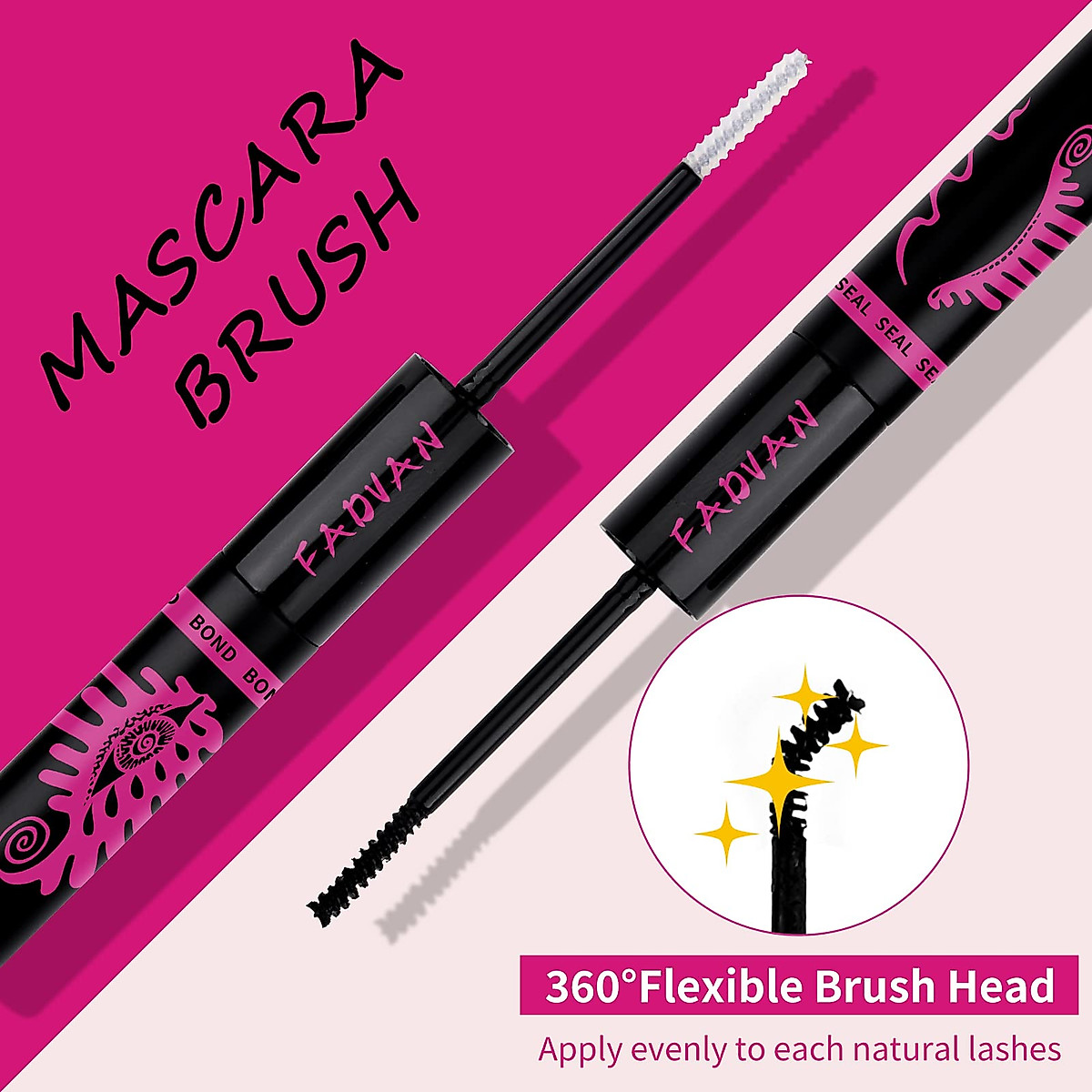 FADVAN Lash Bond and Seal Cluster Lashes Glue for Lash Clusters Individual Lashes Bond and Seal for 48-72 Hours Strong Gentle Latex Free Lash Adhesive for Sensitive Eyes (10ml)