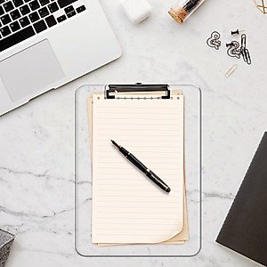 Macroclo Plastic Clipboards, A4 Acrylic Clear Board 8.5x11 for Classroom, Students, Transparent Letter Size 9" x 12.5" with Low Profile Clip, Office & School Supply