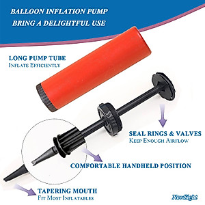 Red & Blue 2-Pack Manual Balloon Pump, Two-Way Handheld Air Pump for Kids’ Party Balloons Supplies Accessories, Balloon Inflator by Hand, Manual Pump for Children's Balloon