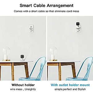 VOMENC 2 Pack Blink Mini Outlet Wall Mount, 360 Degree Swivel AC Outlet Wall Plug Mount Stand Holder Bracket - No Messy Wires or Wall Damage