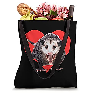 I Love Possums & Opossums - Red Heart Funny Possum Lover Tote Bag
