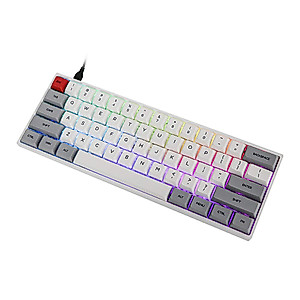 EPOMAKER SK61S 61 Keys Bluetooth 5.1 Hot Swappable Mechanical Keyboard with RGB Backlit, NKRO, Water-Resistant, Type-C Cable for Win/Mac/Gaming (Gateron Optical Brown, Grey)