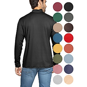 STRETCH IS COMFORT Men's Long Sleeve Mock Neck Turtleneck Black X-Large