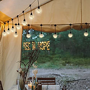 MuDay Globe Outdoor String Lights,25FT Shatterproof Connectable Hanging Light, 20 Crystal Globe G50 Bulbs,Extendable Patio Lights for Backyard, Bistro, Party, Garden(Warm White)