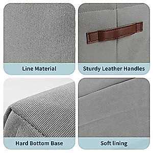 Consmos 4-Pack 13 Inch Large Fabric Storage Bins Storage Basket for Shelves (13"x13"x13"-4pack, Gray)